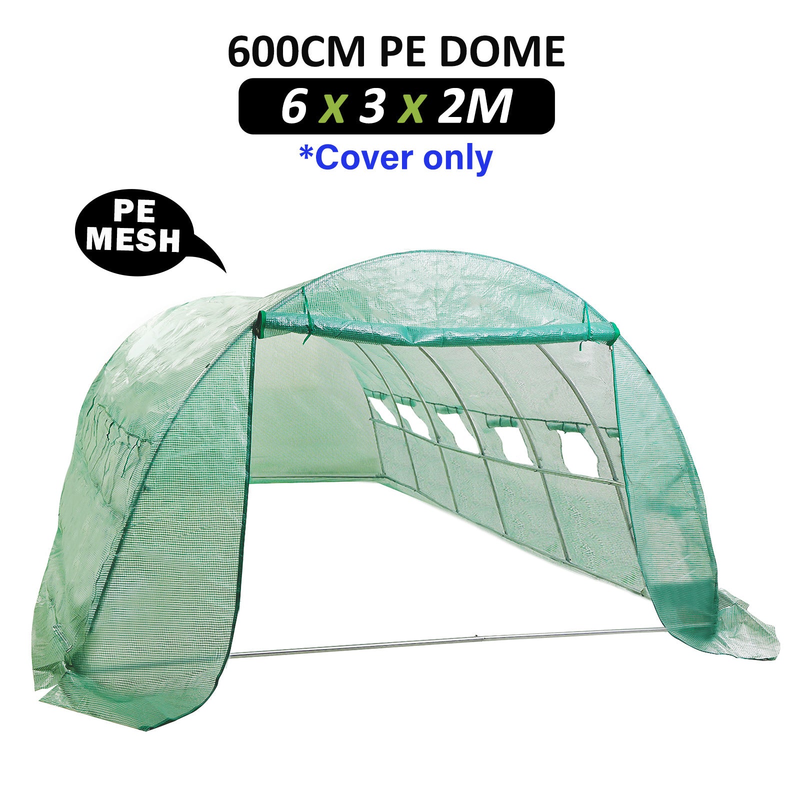 Home Ready Dome 6m Tunnel Greenhouse Replacement PE Mesh Cover Only ...